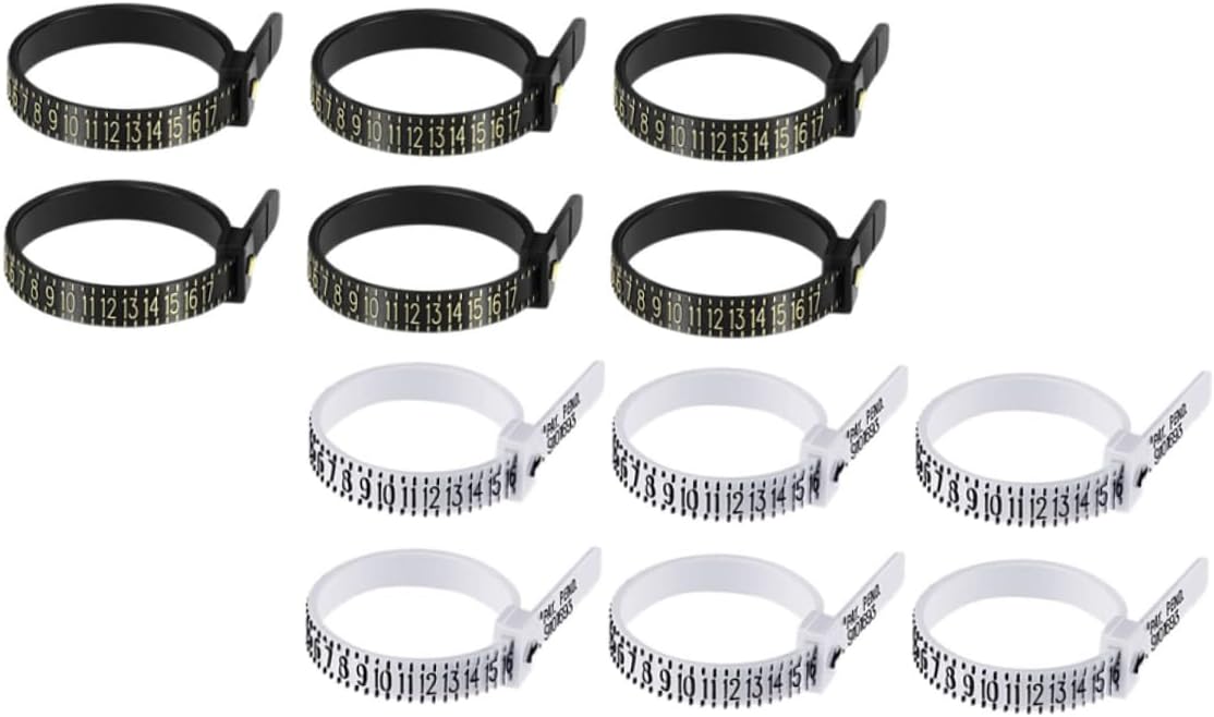 12pcs Ring Circumference Measurement Tools Portable Ring Gauge Plastic ...