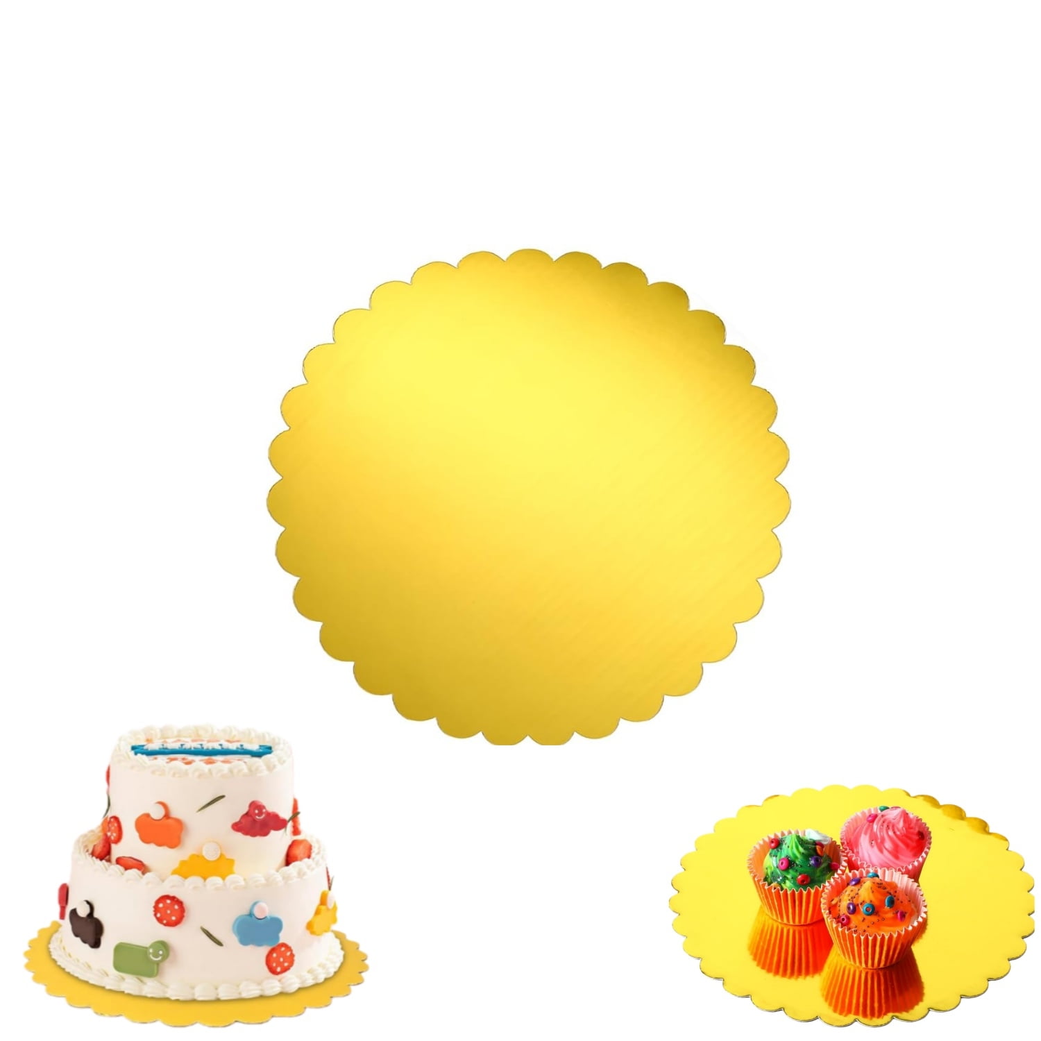 12pcs Round Cake Base Board Circle Cardboard Base Boards 10in Scalloped ...