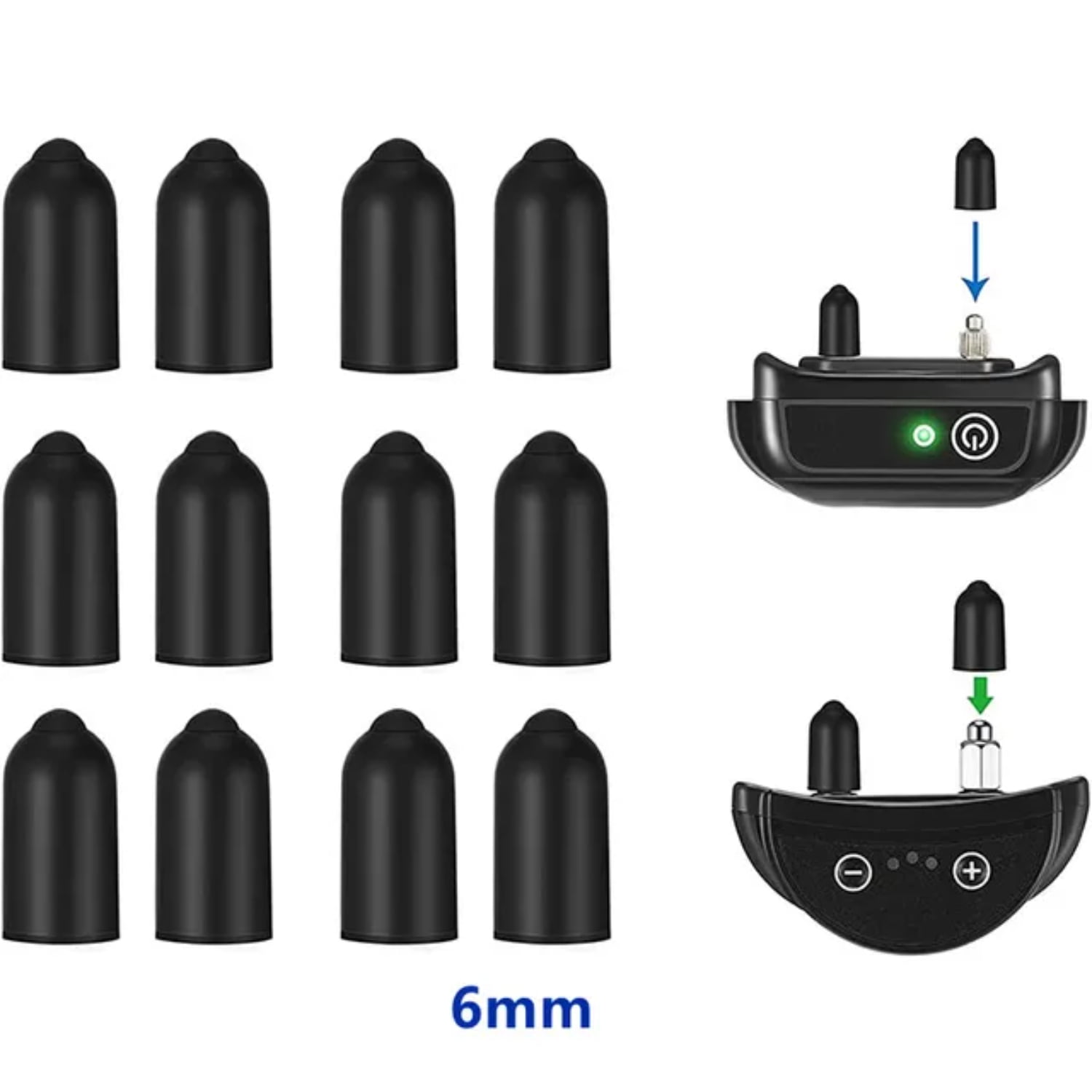 12pcs Rubber Tips Dog Shock Collar Accessories Replaceable Conductive ...