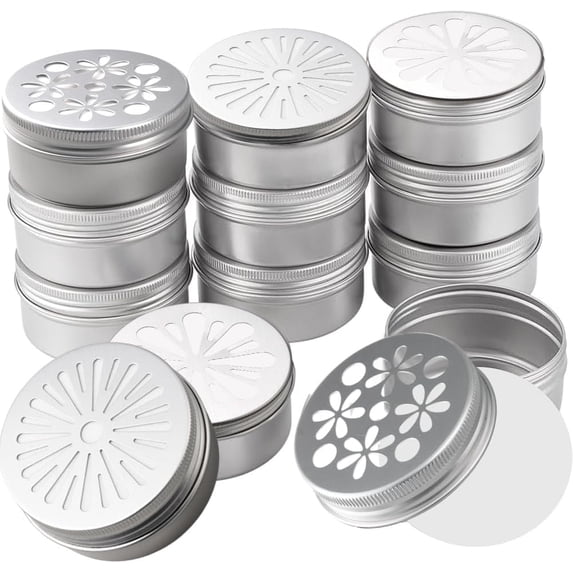 12pcs Scent Beads Container 3 Style Aluminium Tins 2.8 Ounce Metal ...