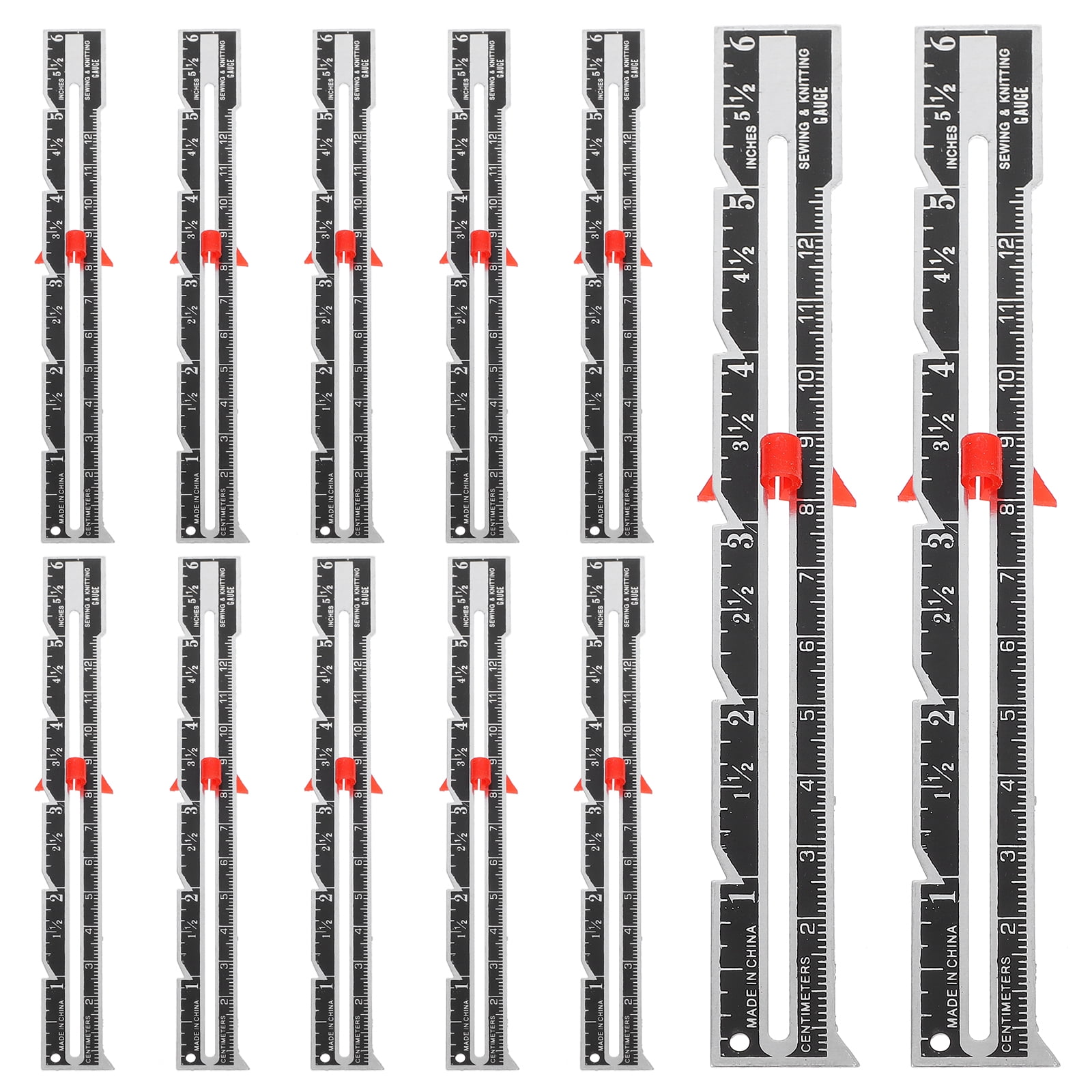 12pcs Seam Gauge For Sewing Knitting Measurement Rulers Garment Gauges ...