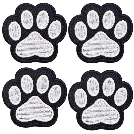 12pcs Self Adhesion Paw Print Patches Iron on Cat Dog Pet Footprint ...