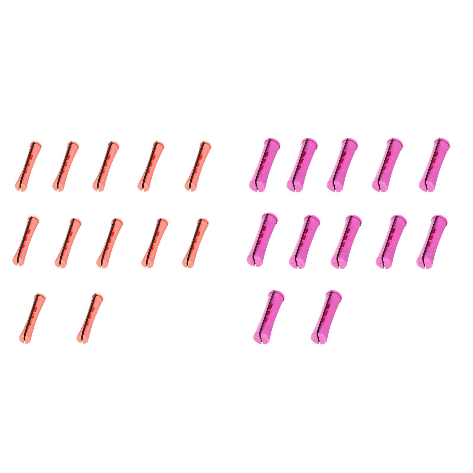 12pcs/Set Natural Long Short Hair Perm Rods with Elastic Rubber Band ...