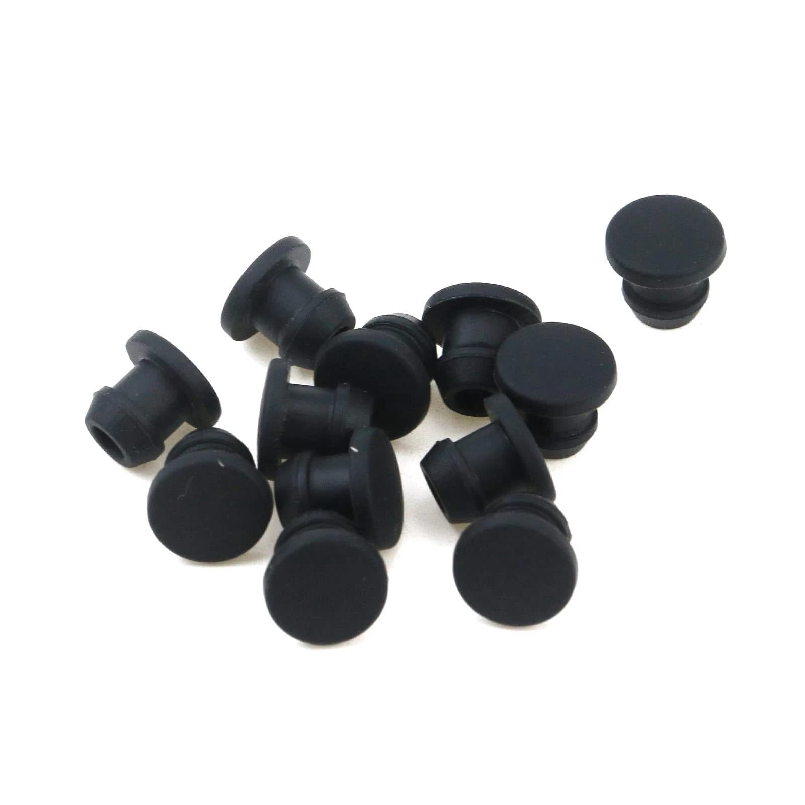 12pcs Silicone Plugs Waterproof Tapered Round Hole Stoppers Black for ...