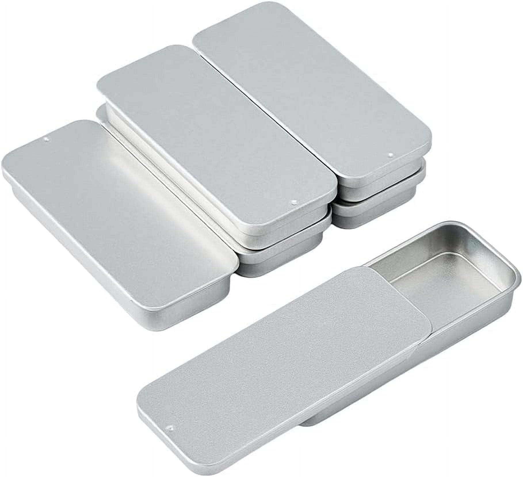 12pcs Silver Mini Metal Tin Box Metal Slide Top Box Mini Metal Storage ...