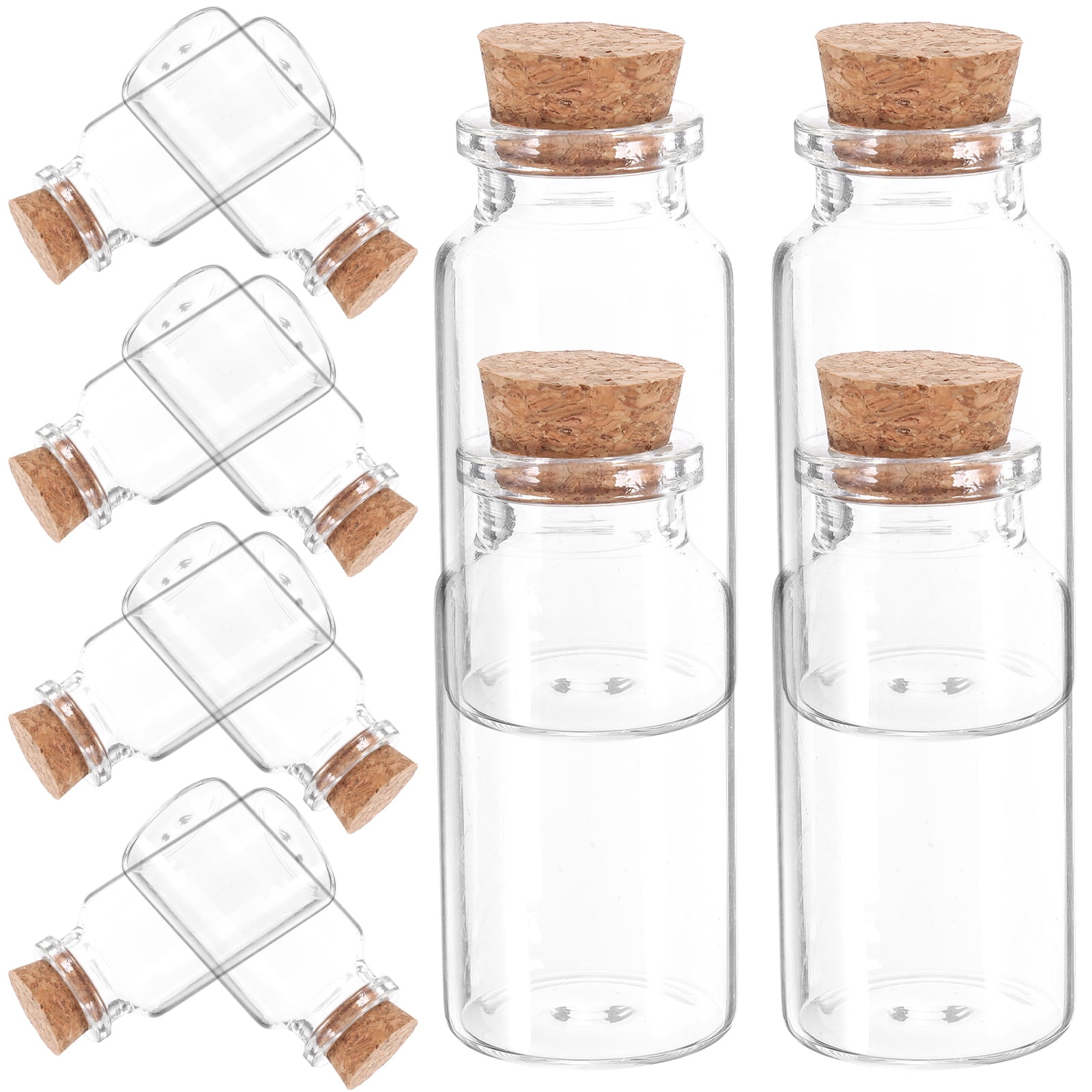 12pcs Simple Glass Vials with Cork Toppers Storage Containers for Candy ...