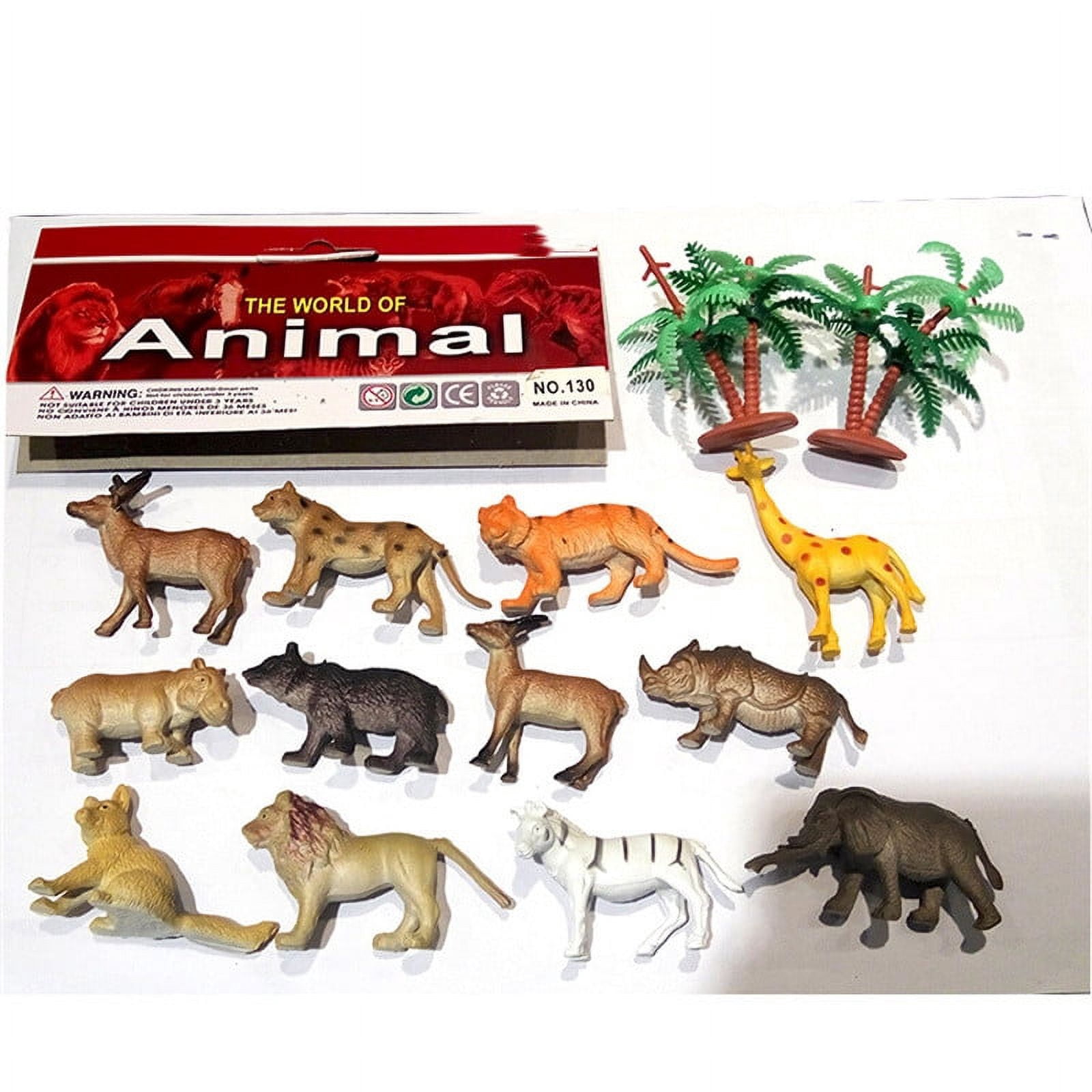 12pcs Simulated Mini Animal World Zoo Model Treat Kids Birthday Baby ...