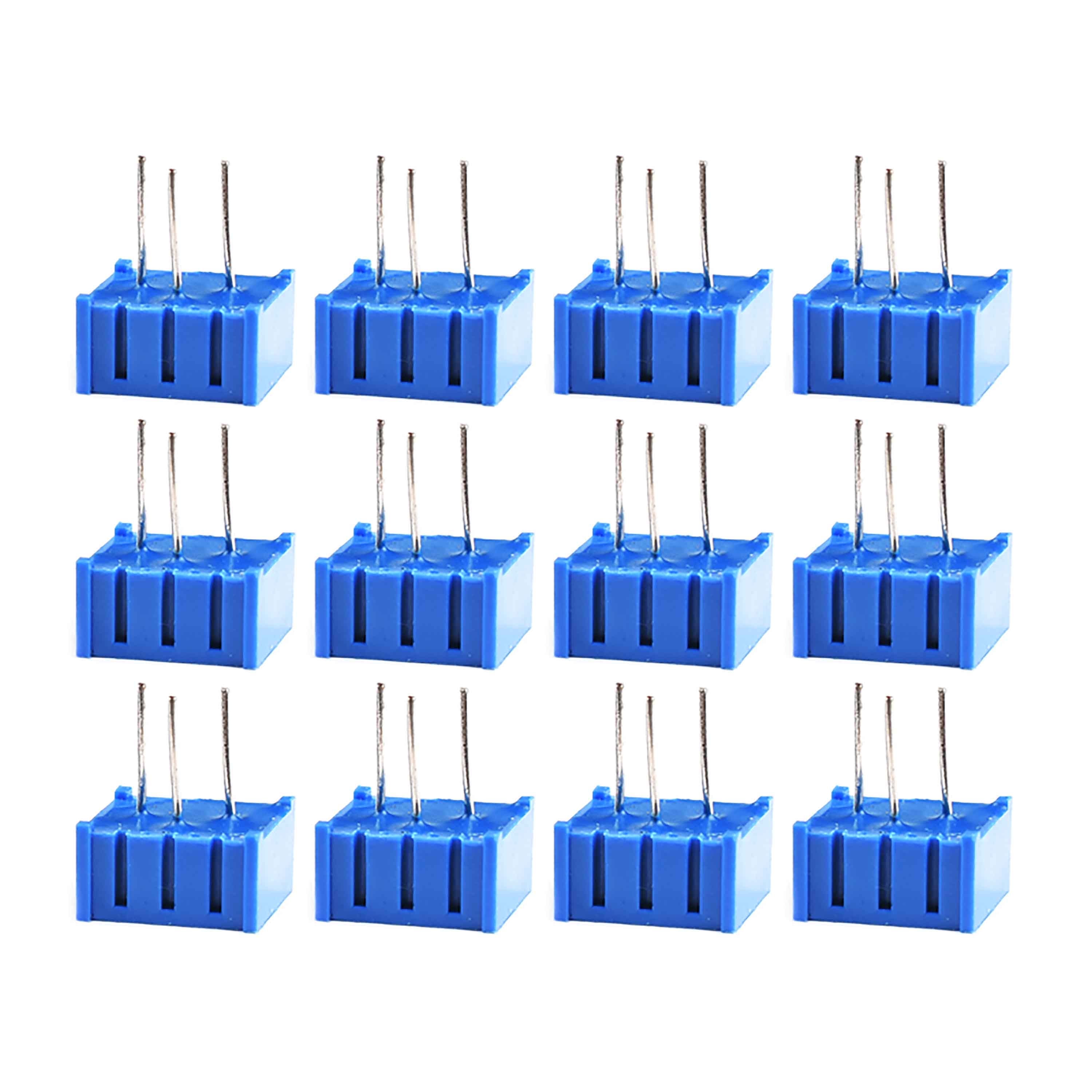 12pcs Single Turn Adjustable Variable Resistors 3386P 3 Pin ...