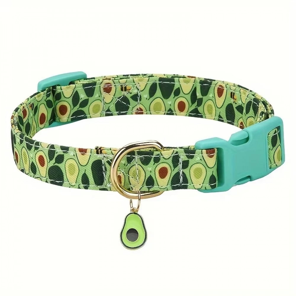 1pcs Fruit Print Polyester Dog Collar Set with Adjustable Buckles and ...