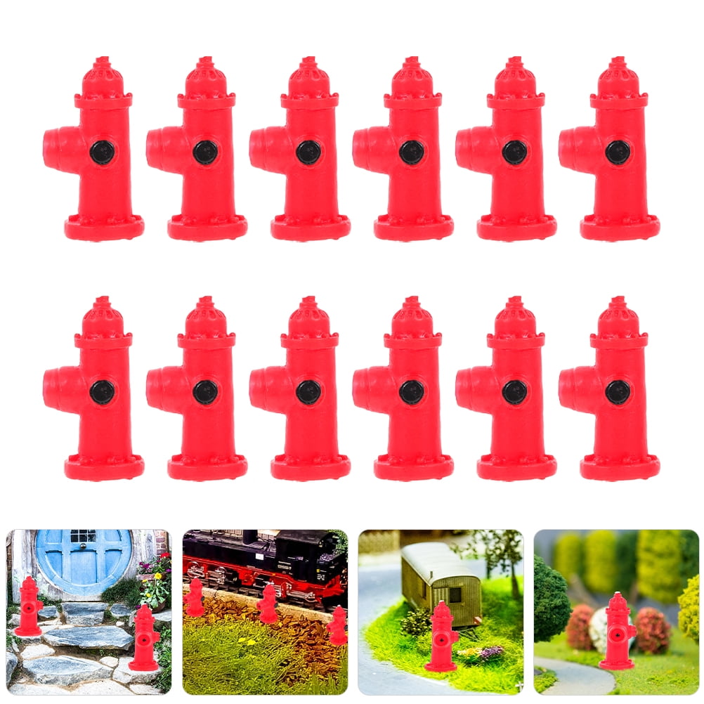 12pcs Small Fire Hydrant Signs Micro Landscaping Fire Hydrant Models ...