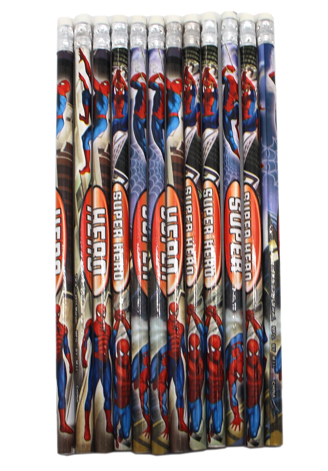 Marvel Spider-Man Wooden Pencils, #2, Set of 12, Licensed, Great for ...