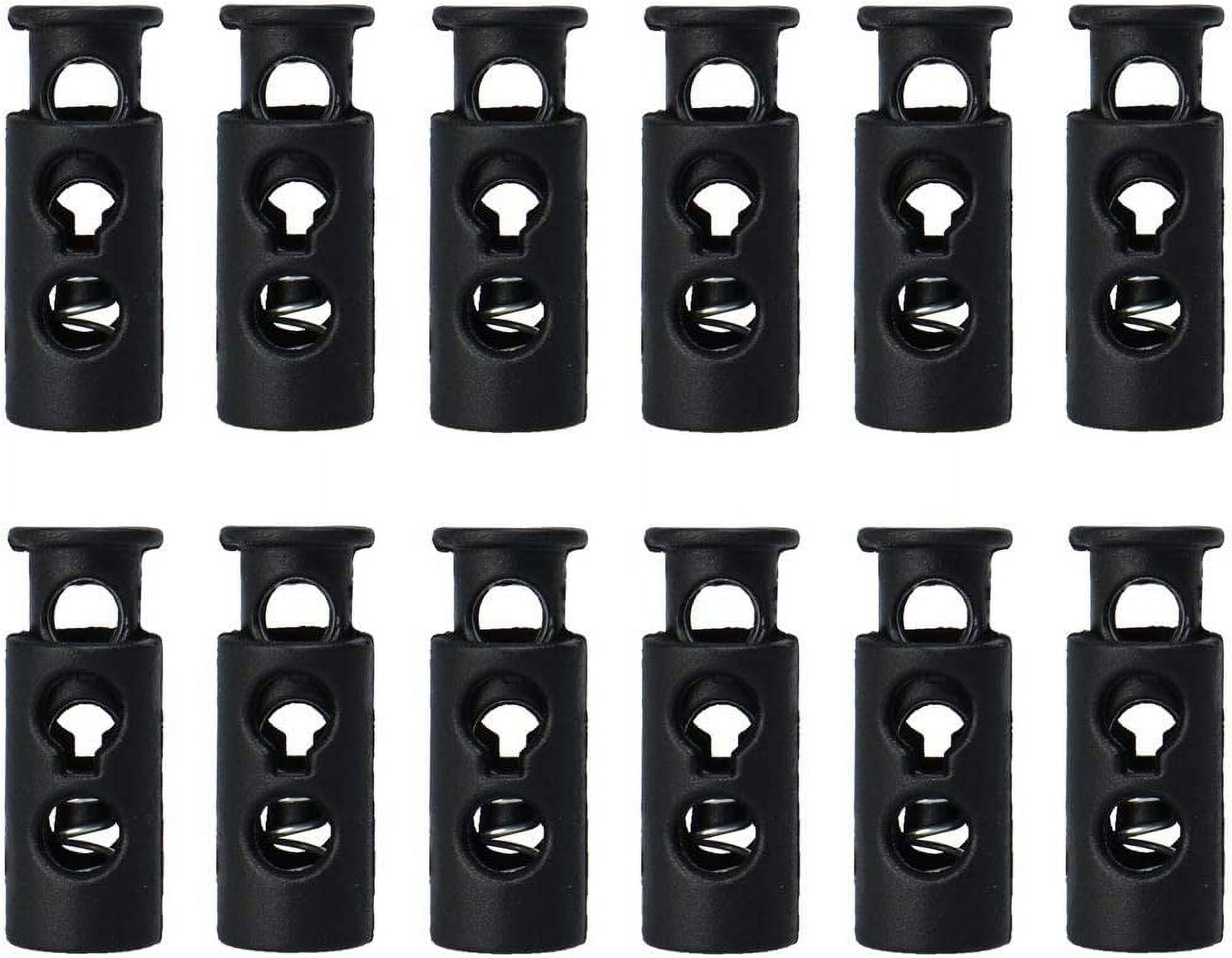12pcs Spring Cord Locks Plastic End Stopper Double Holes Toggle ...