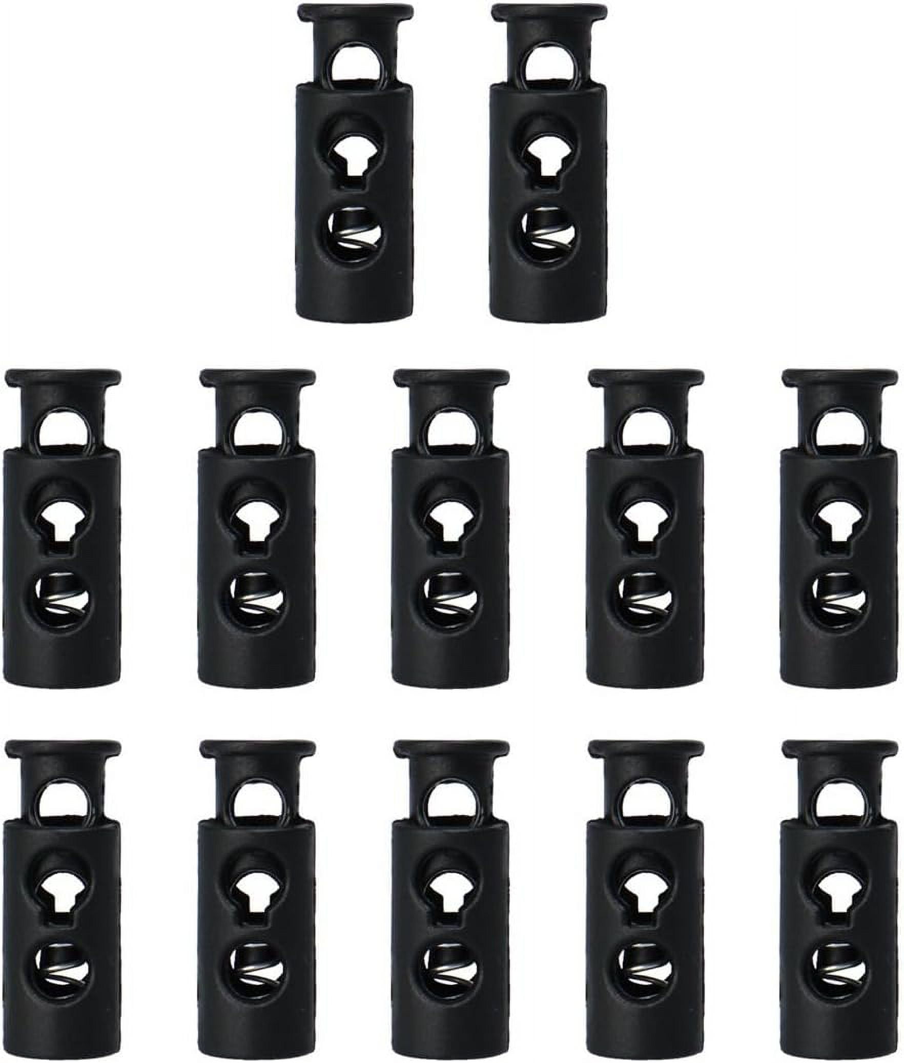 12pcs Spring Cord Locks Plastic End Stopper Dual Holes Toggle Fastener ...