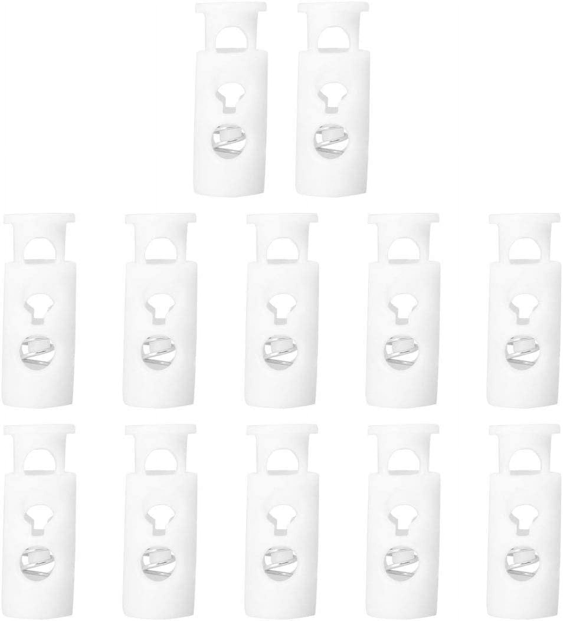 12pcs Spring Cord Locks Plastic End Stopper Dual Holes Toggle Fastener ...