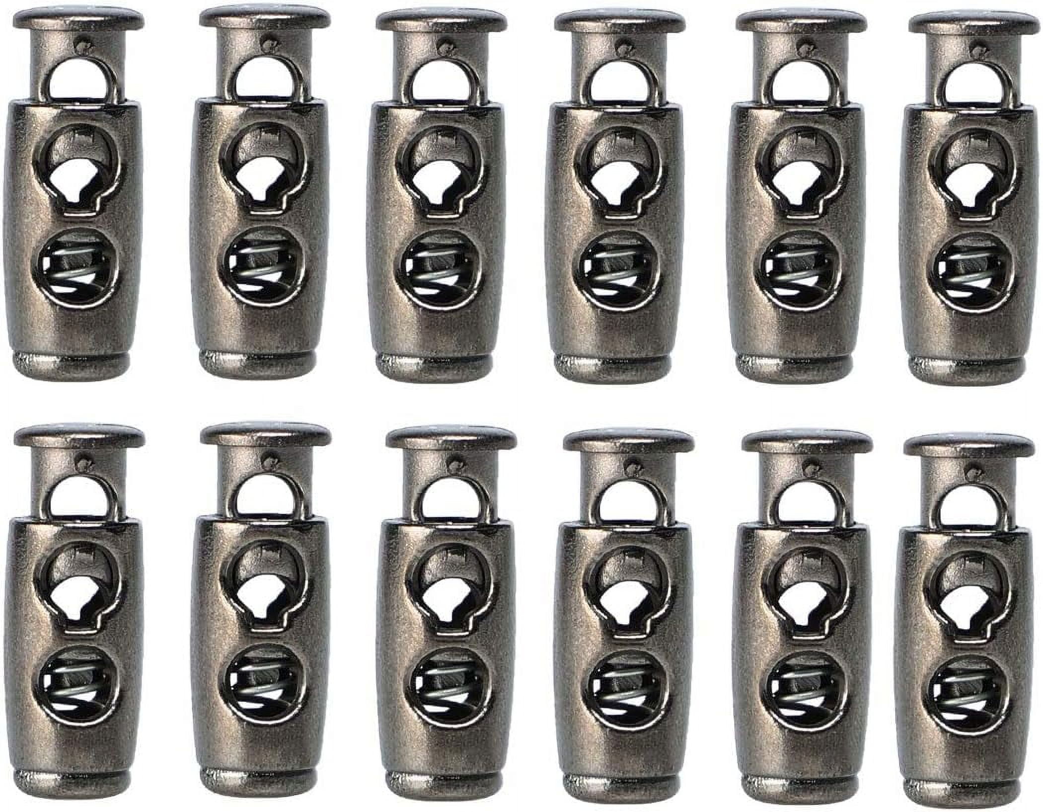 12pcs Spring Cord Locks Plastic Ends Stopper Double Hole Toggle ...
