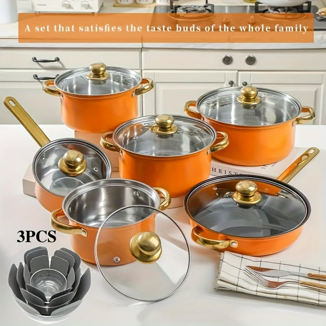 12pcs Stainless Steel Cookware Set, Pots And Pans Set Non Stick ...