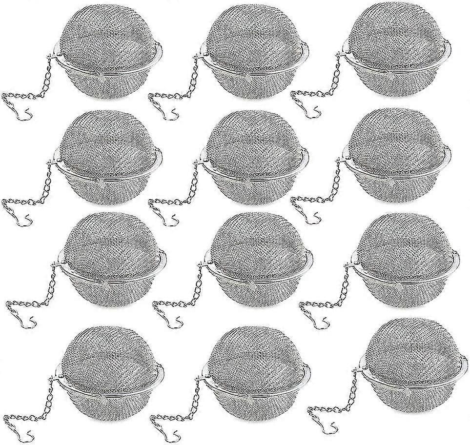 12pcs Stainless Steel Tea Ball Mesh Tea Infuser Strainers Premium Tea ...