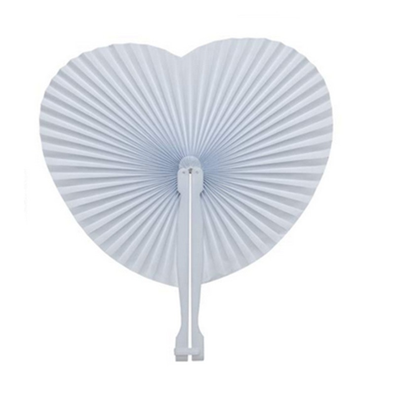 12pcs Summer Paper Fans Wedding Decoration Folding Round Handheld Fan ...