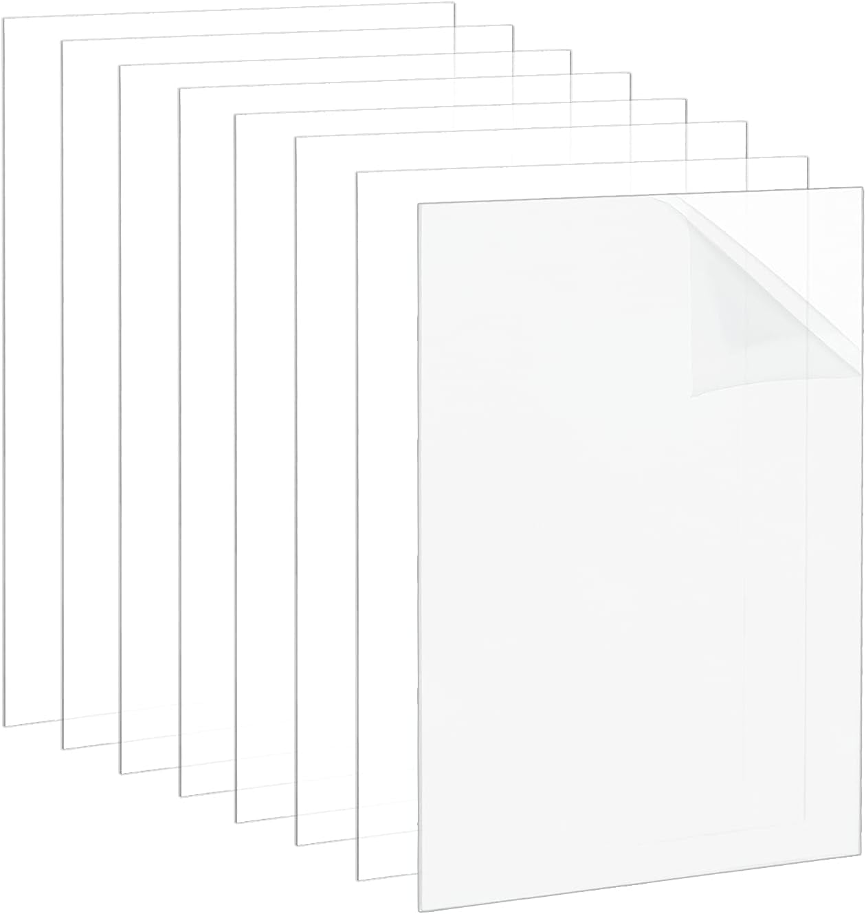 12pcs Transparent Acrylic Sheet 1mm Thick Clear Acrylic Panel Picture ...