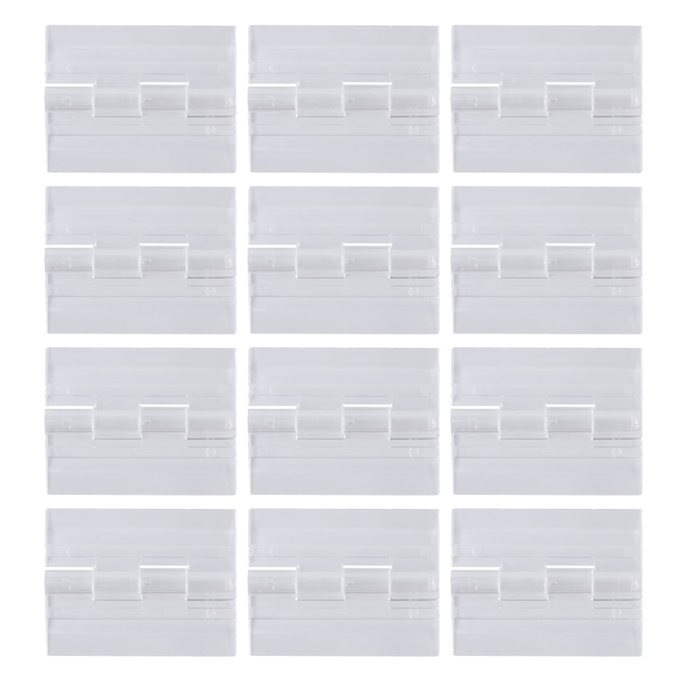 12pcs Transparent Folding Hinges Clear Plastic Hinges Plastic Cabinet ...
