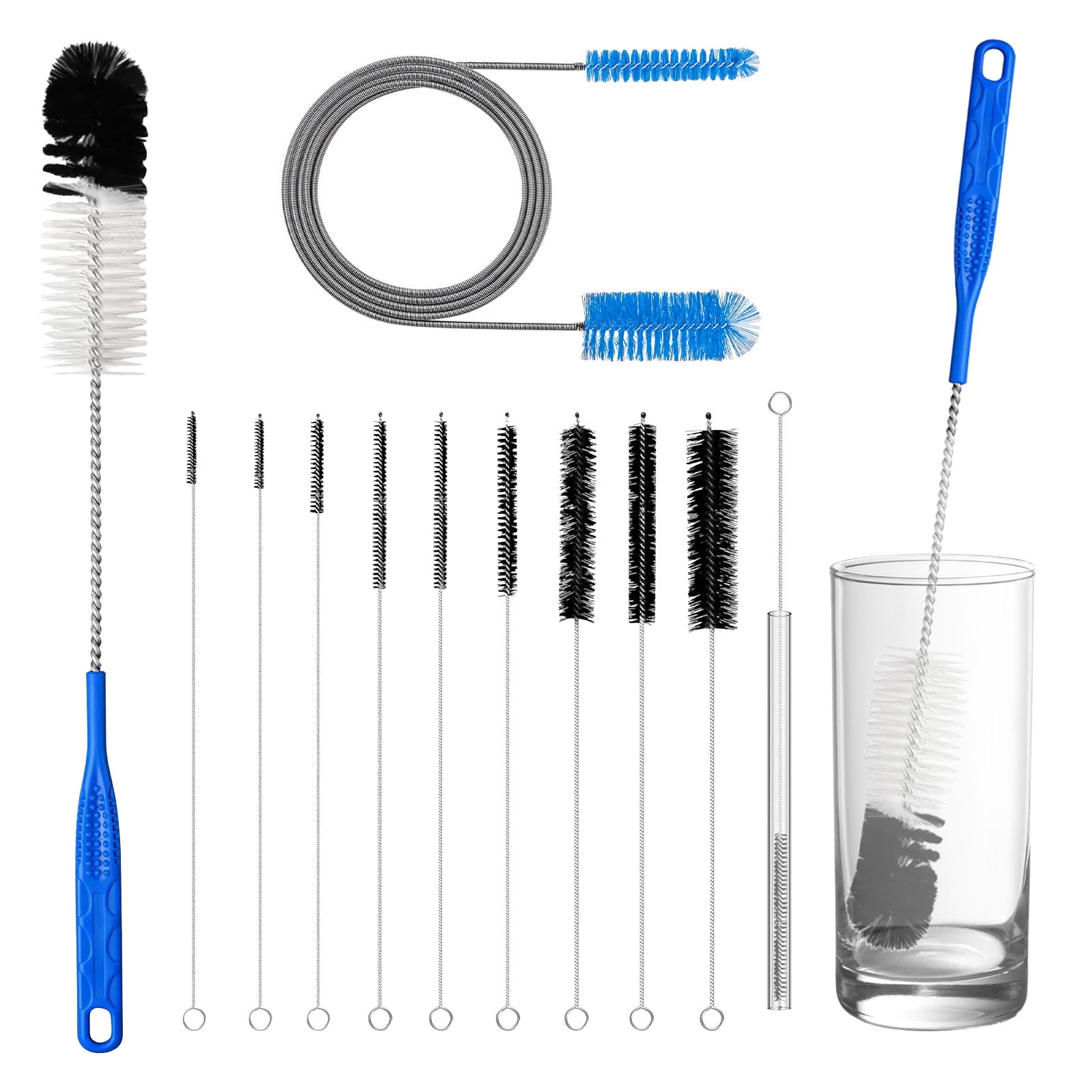 12pcs Tube Pipe Cleaners Brush Kit, 17" Long Handle Brush, 8.2 ...