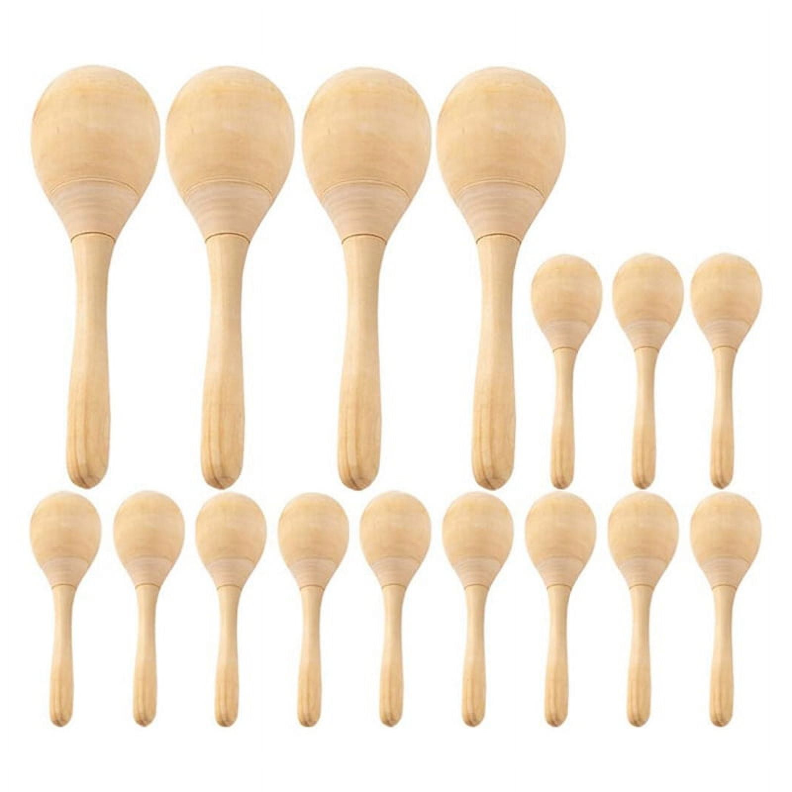 12pcs Unfinished Wooden Maracas Blank Wood Rumba Shaker Rattle Orff ...