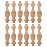 12pcs Unfinished Wooden Spindles for Crafts Decorative Solid Wood Craft ...