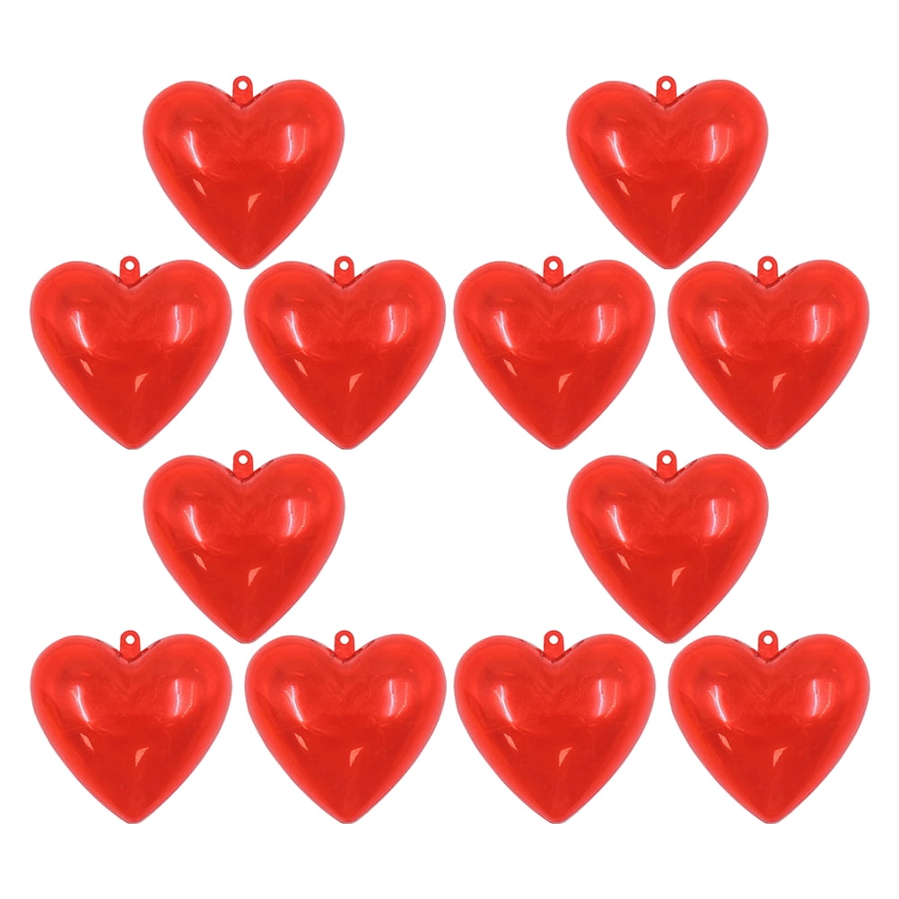 12pcs Valentine DIY Craft Supplies Clear Fillable Heart Shaped Gift ...