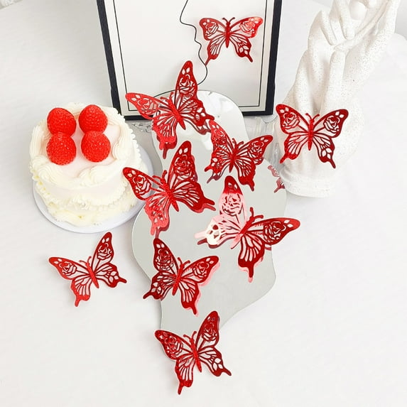 12pcs Valentine's Day Decorative Stickers, 3D Double-Layer Flash Gold ...