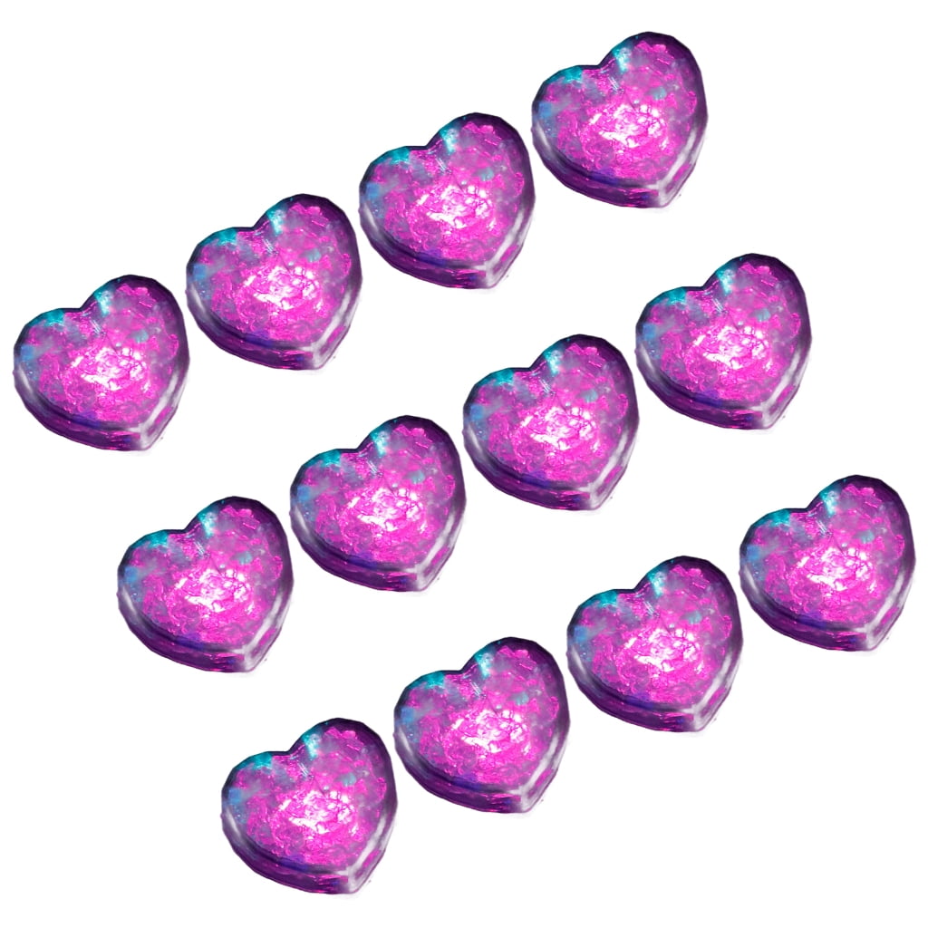 12pcs Water Activated LED Flashing Heart Shape Ice Cubes Party Drink Decorations - Walmart.com