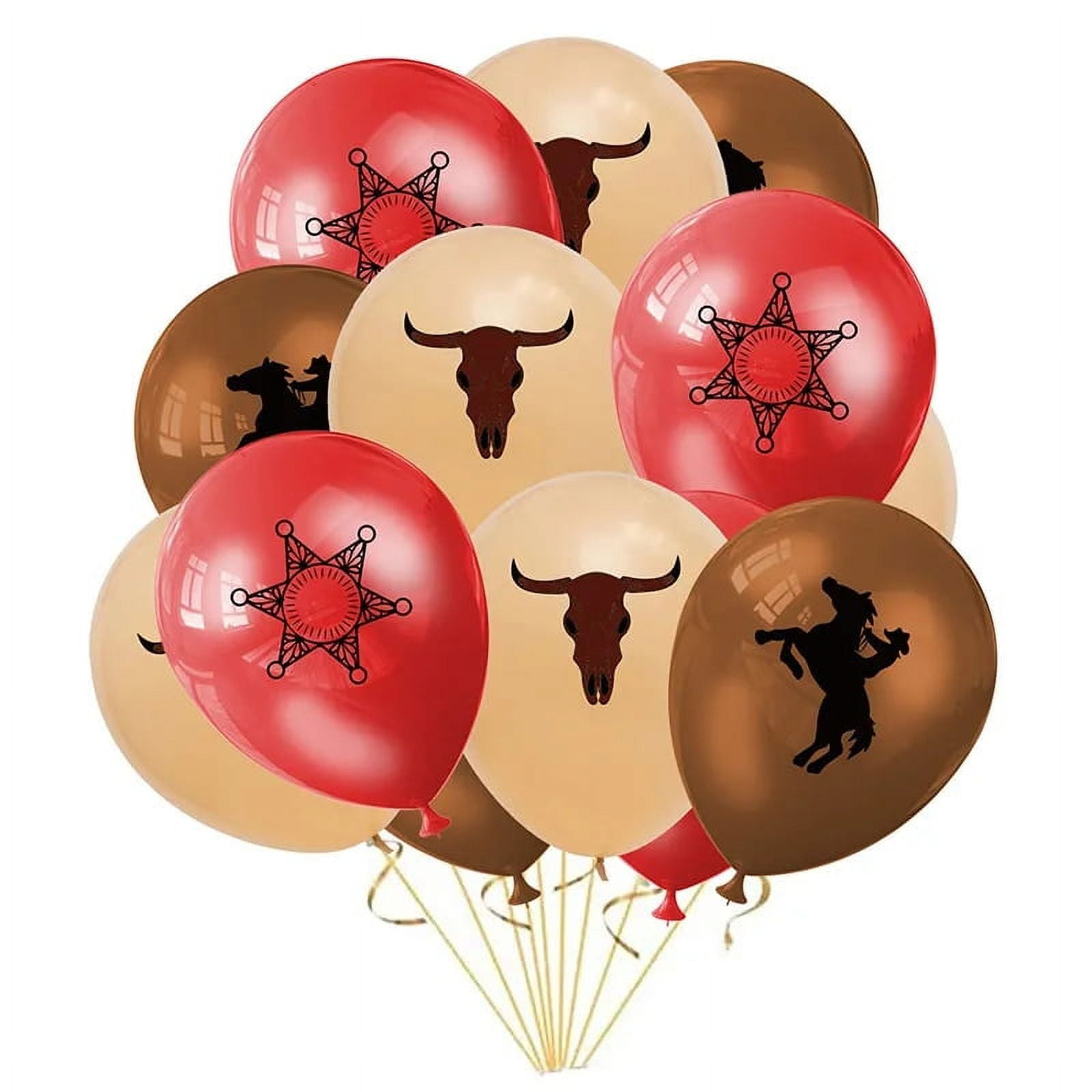 12pcs Western Cowboy Themed Balloons Kit 12-inch Horse Balloons for ...