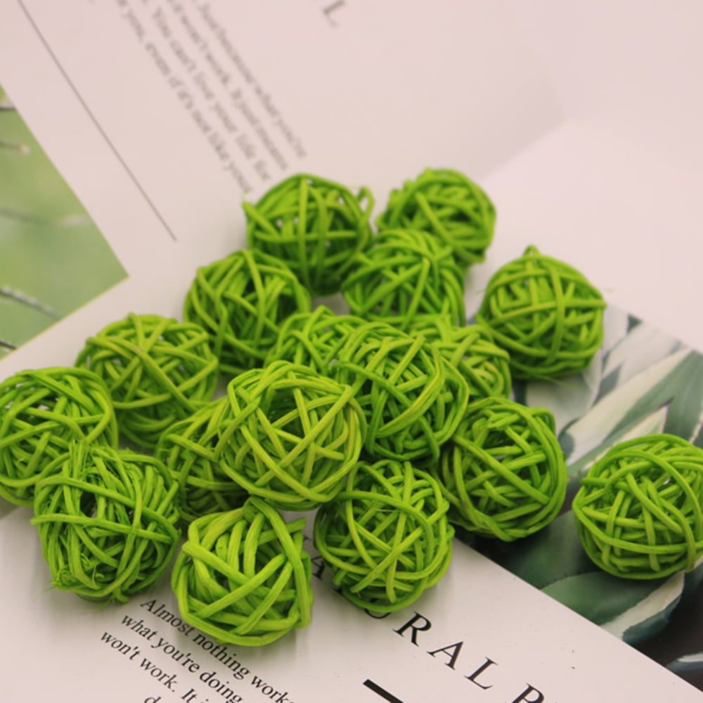 12pcs Wicker Rattan Balls Decorative Ball Orbs Vase Fillers Table Decor ...