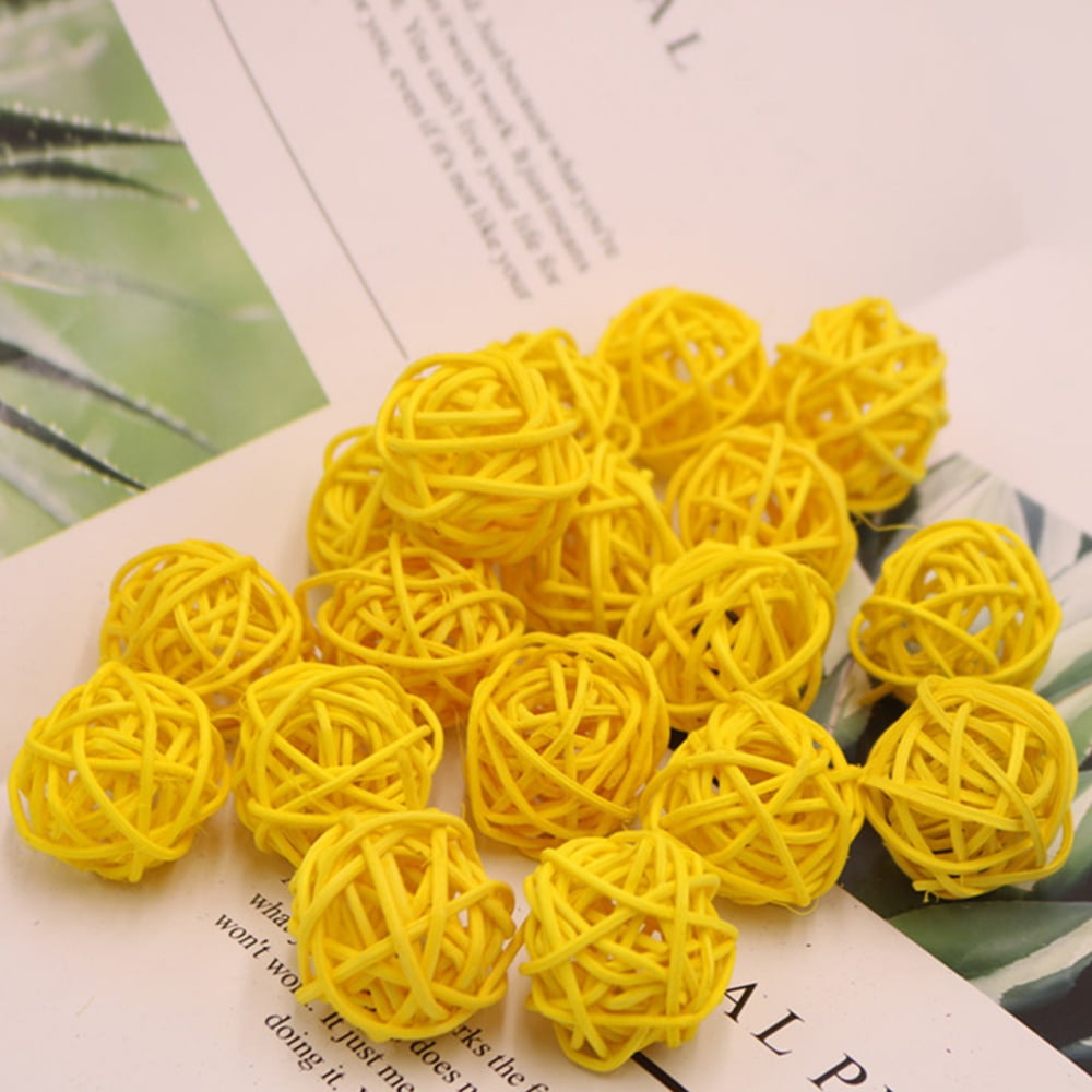 12pcs Wicker Rattan Balls Decorative Ball Orbs Vase Fillers Table Decor ...
