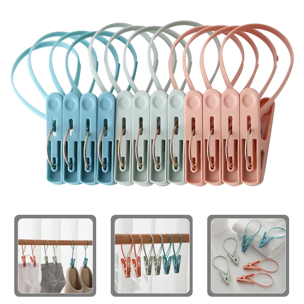 WEAVILUX Outdoor Drying Clothing Clips Assorted Color 12pcs - Walmart.com