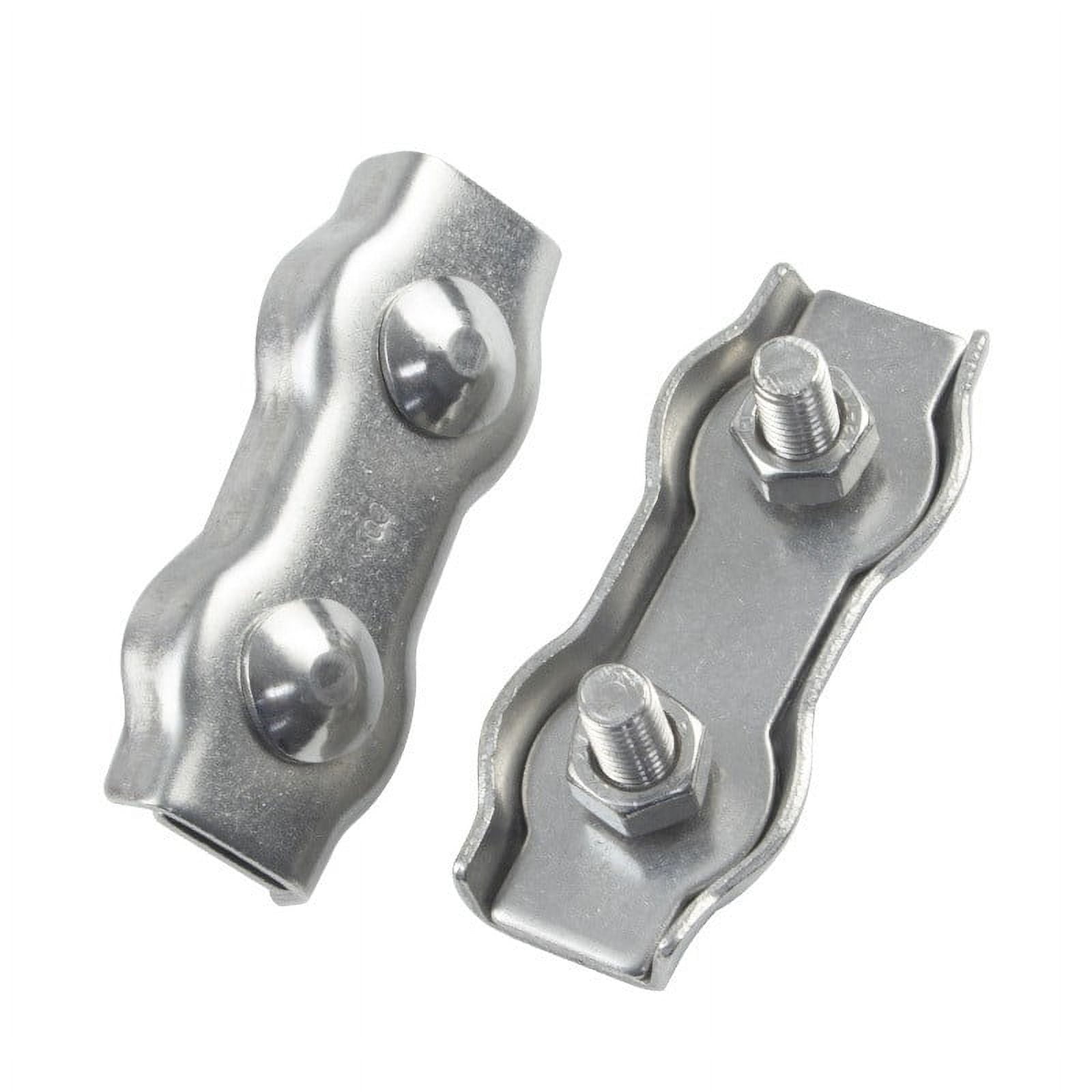 12pcs Wire Rope Clamps Stainless Steel Double Plate Cable Clamps Secure ...