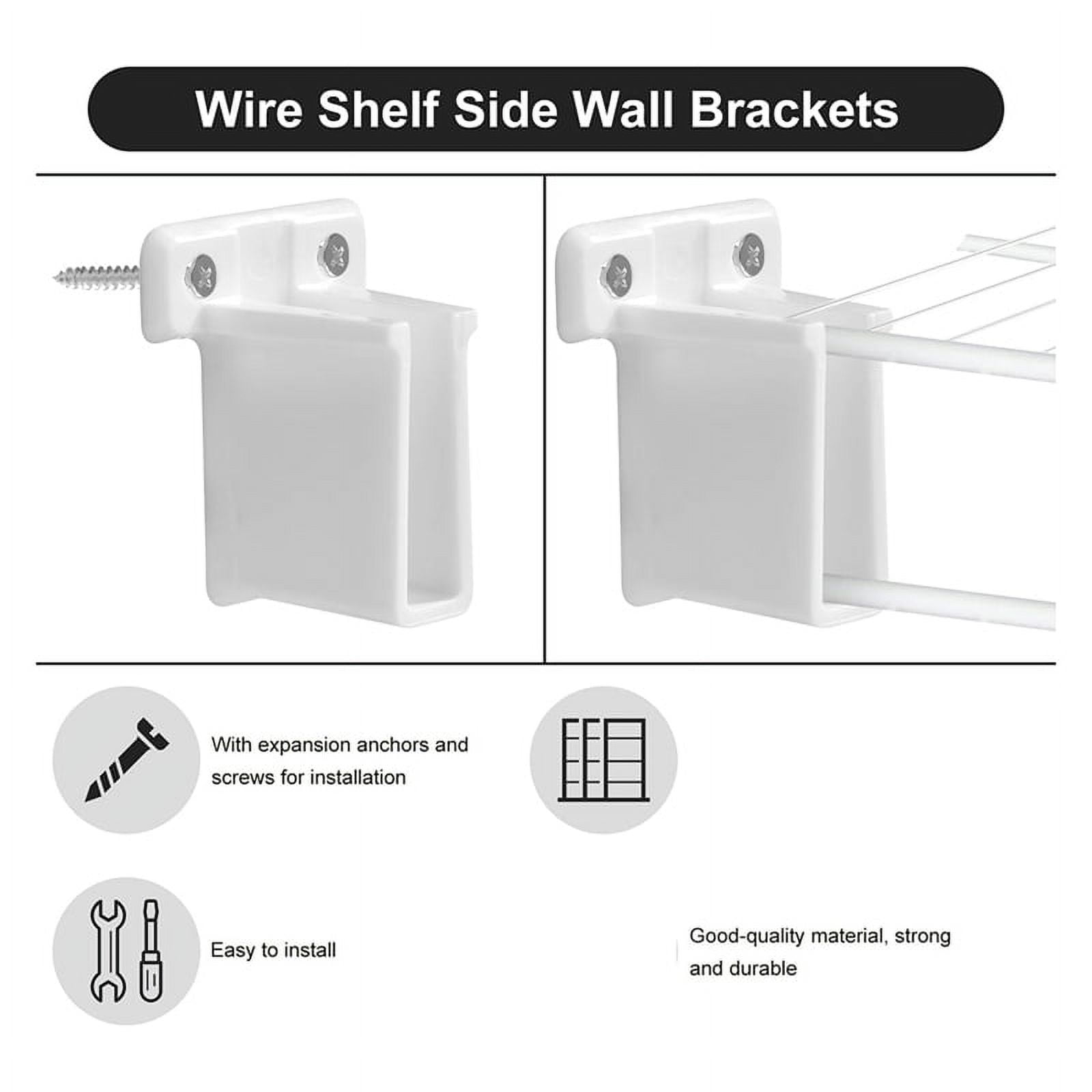 12pcs Wire Shelf End Brackets, Heavy Duty Closet Shelves Brackets Wall ...