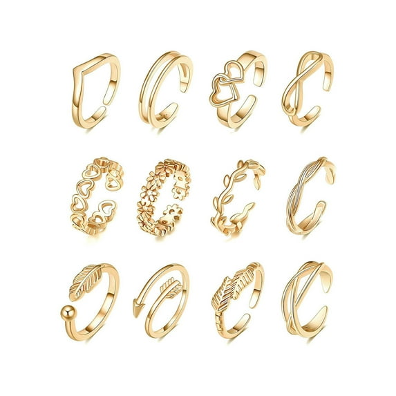 12pcs Women's Rings/Toe Rings, Women's Jewelry Sets, Multiple Styles ...