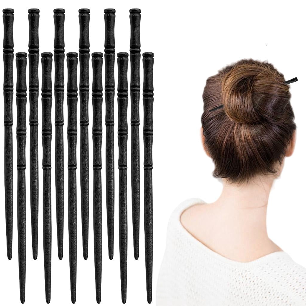 12pcs Wood Hair Stick Han Costume Hair Ornament Chopstick Hairpin for ...