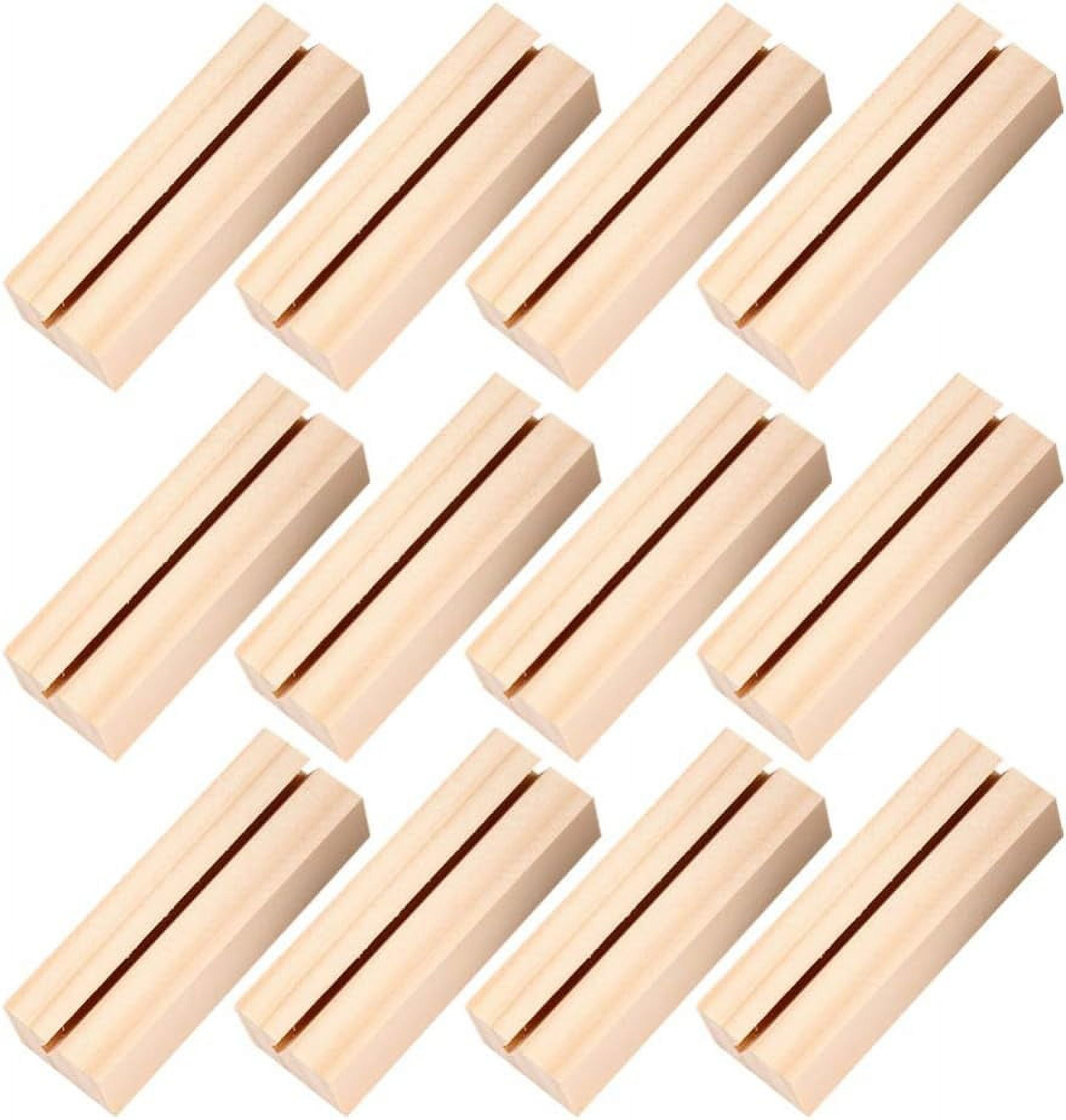 12pcs Wood Place Card Holders Rectangular Rustic Table Numbers Holder ...