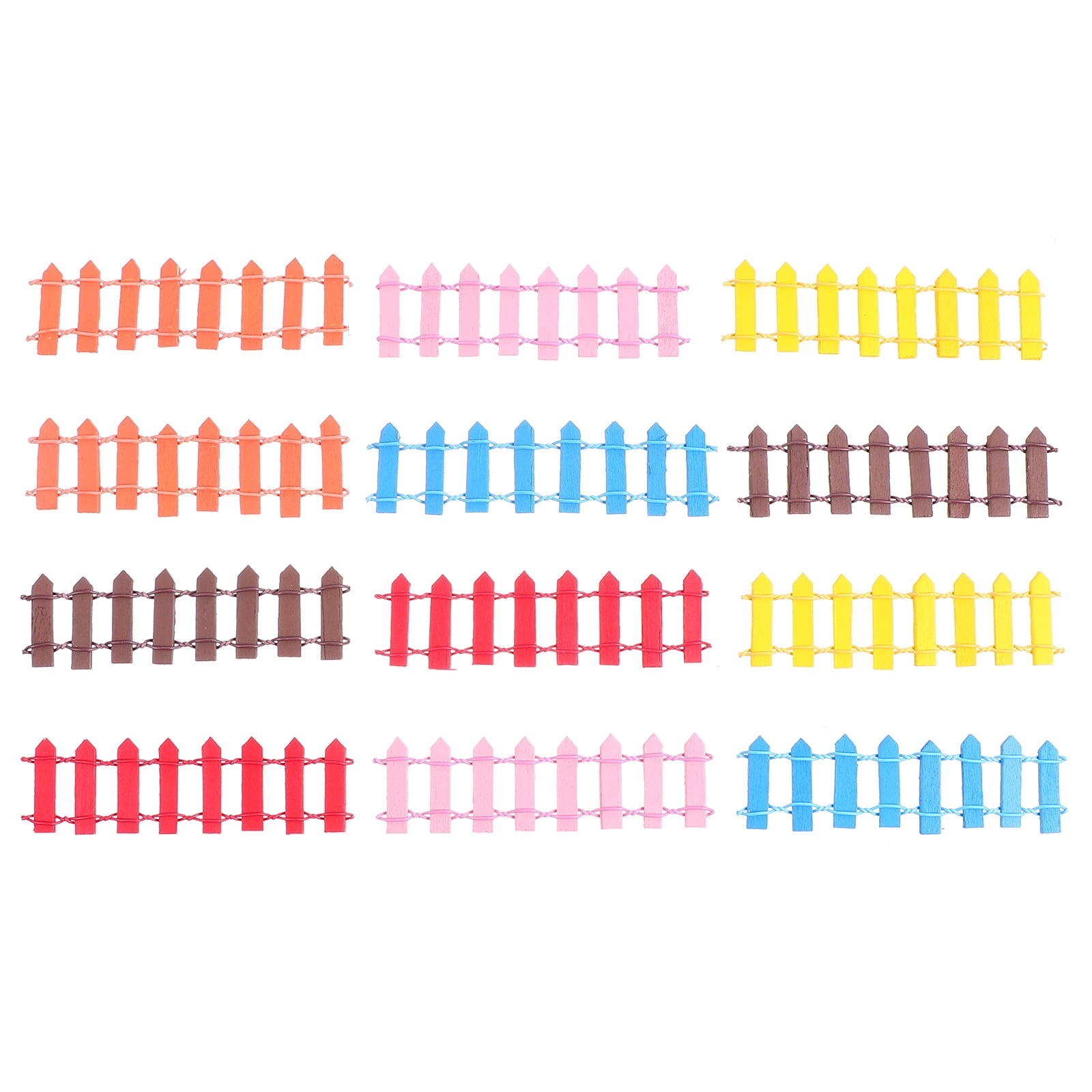 12pcs Wooden Mini Fences Miniature Fairy Garden Landscape Fences ...