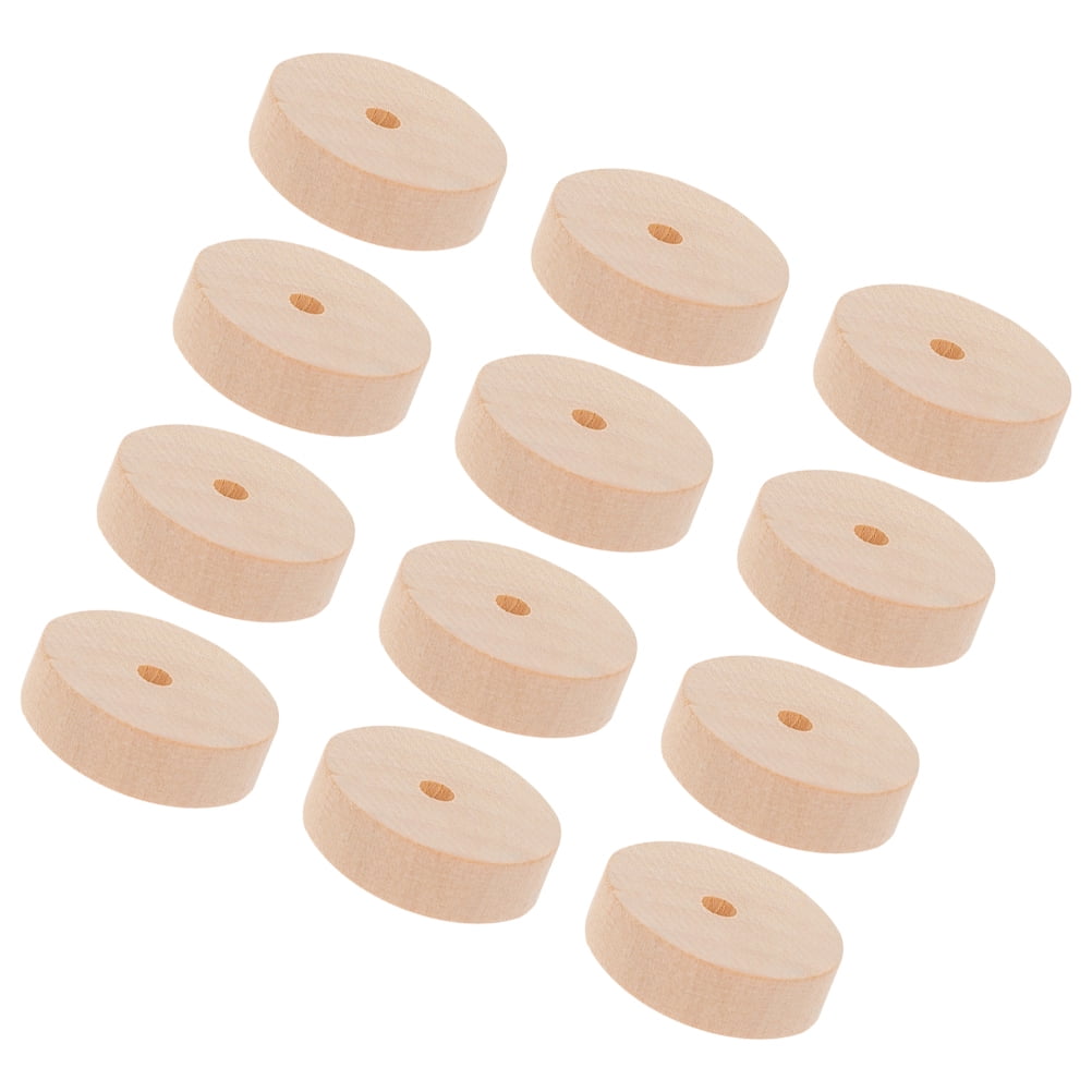 12pcs Wooden Wheels for Crafts DIY Wood Wheels Wooden Toy Car Assemble ...