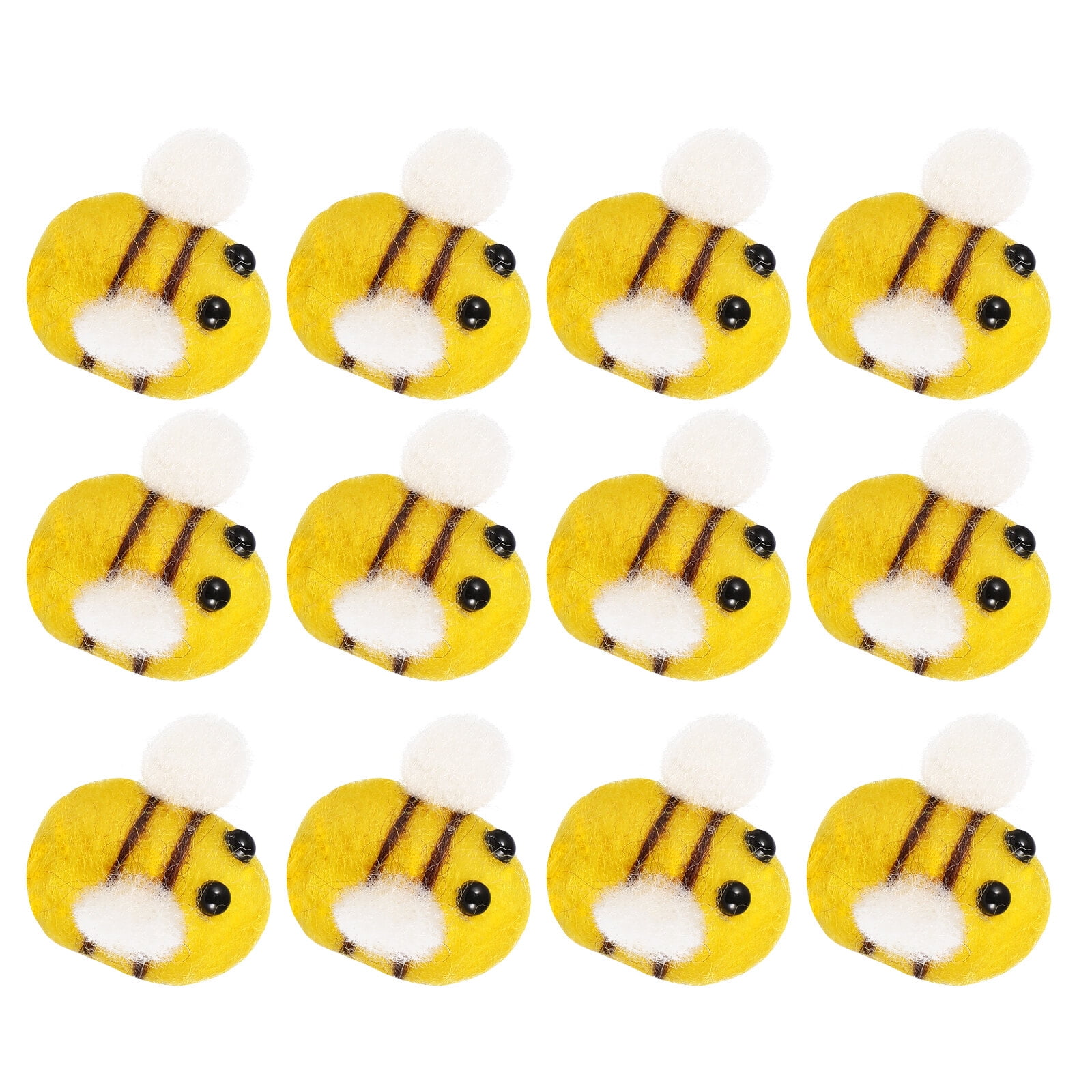 12pcs Wool Felt Bees Small Bee Decorations Costume DIY Accessories Hat ...