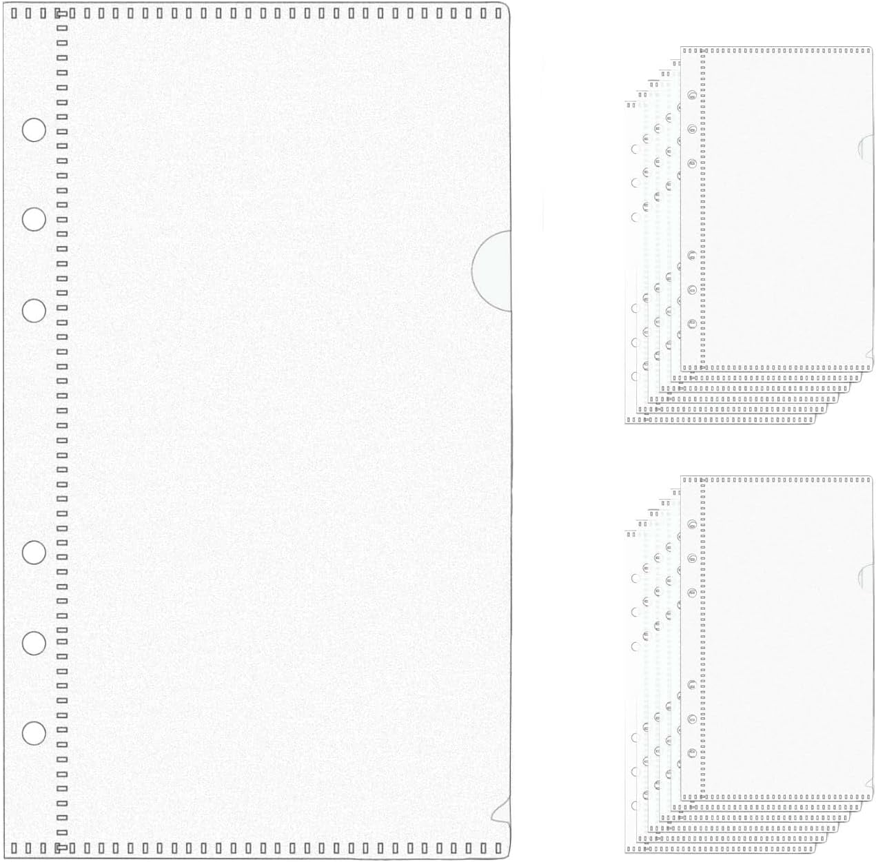 12pcs Zipless Cash Envelopes A6 Binder Pockets Frost PP Planner Inserts ...