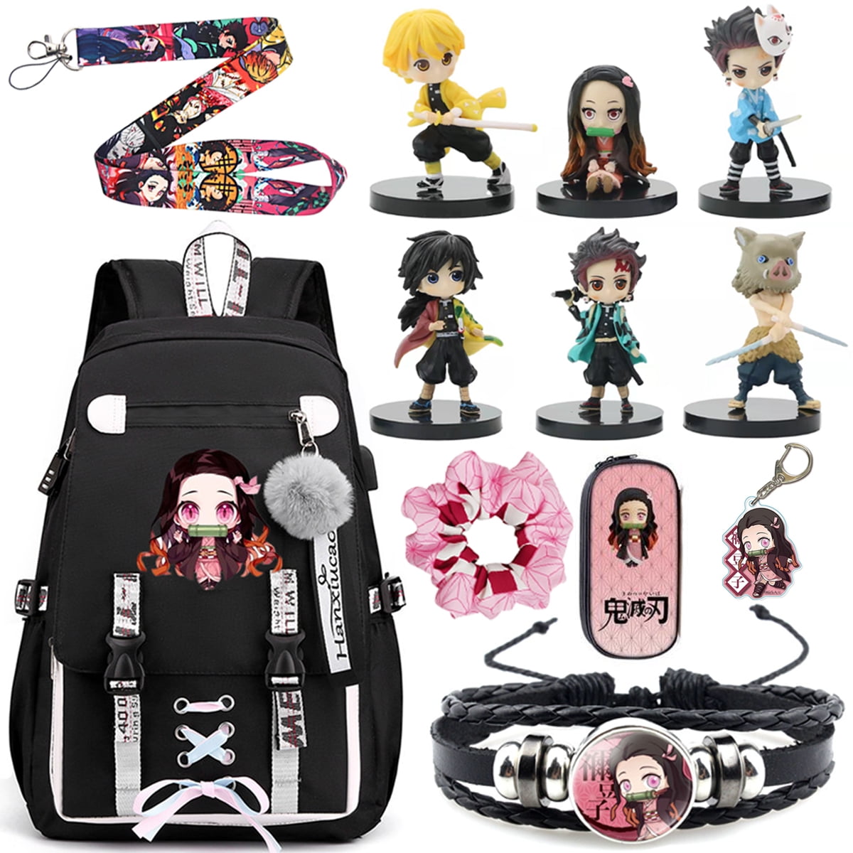 12pcs/set Demon Slayer Nezuko Laptop Backpack, School bag - Walmart.com