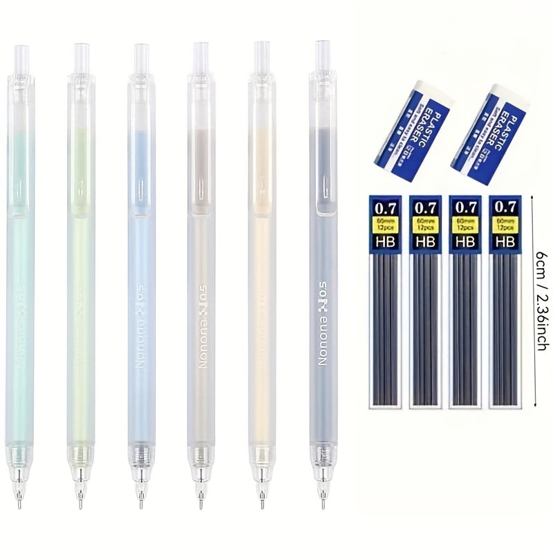 12pcs/set Frosted Color Pencil Holder Automatic Pencil, Simple 0.5mm/0 ...