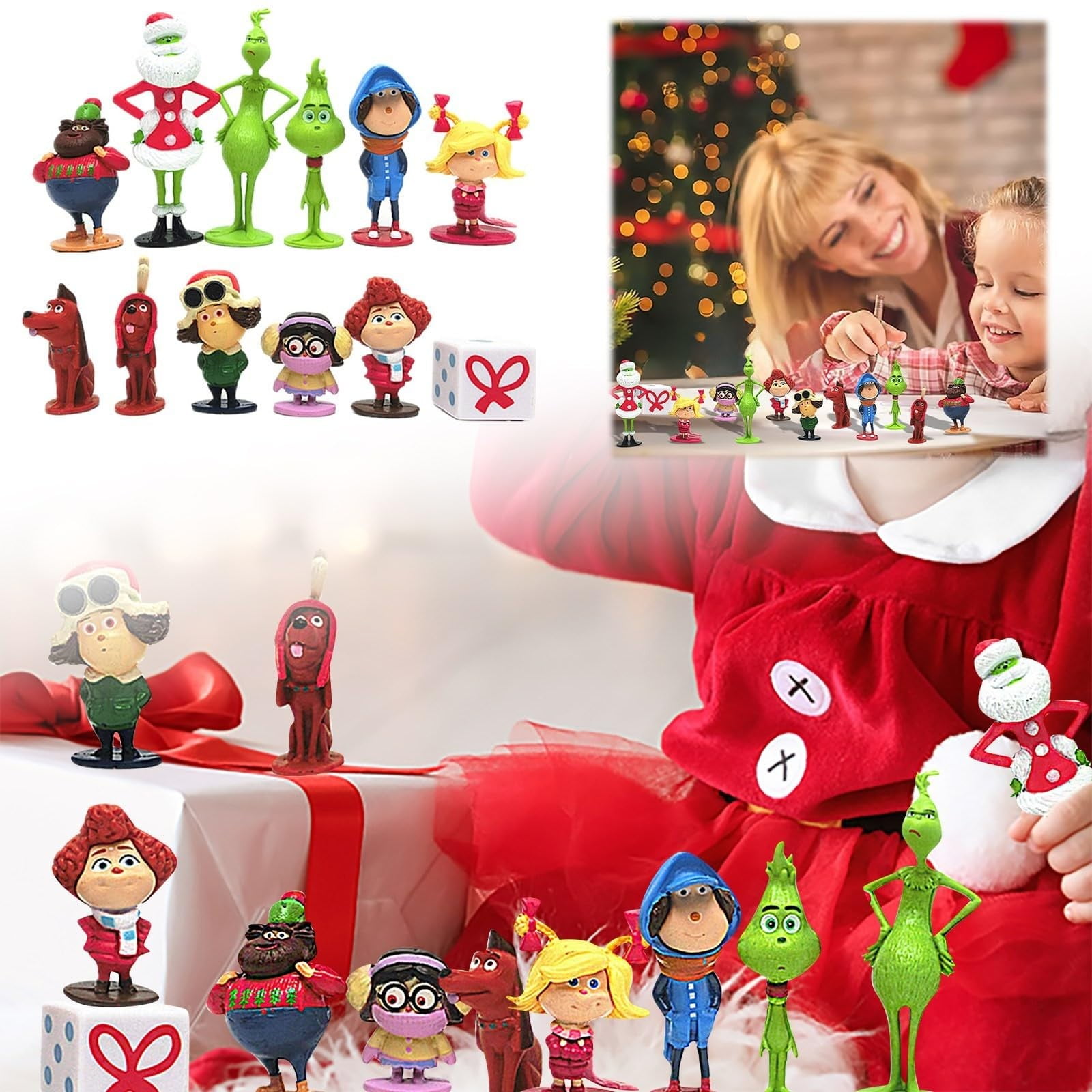 12pcs/set Grinch Cartoon Movie Action Figure Doll Toy Grinch Max Dog ...