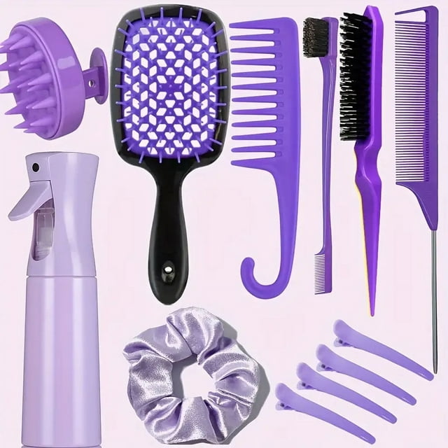 12pcs Set Hair Styling Comb Set Detangling Brush For All Hair Types