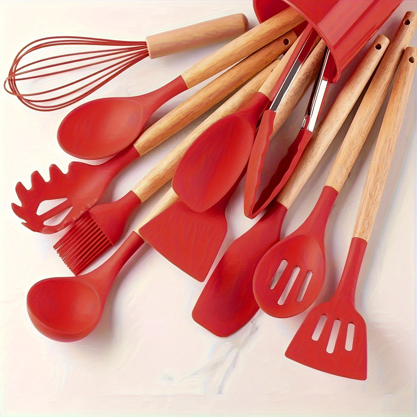 12pcs/set Premium Silicone Cooking Utensils Set - Heat-Resistant, Non ...