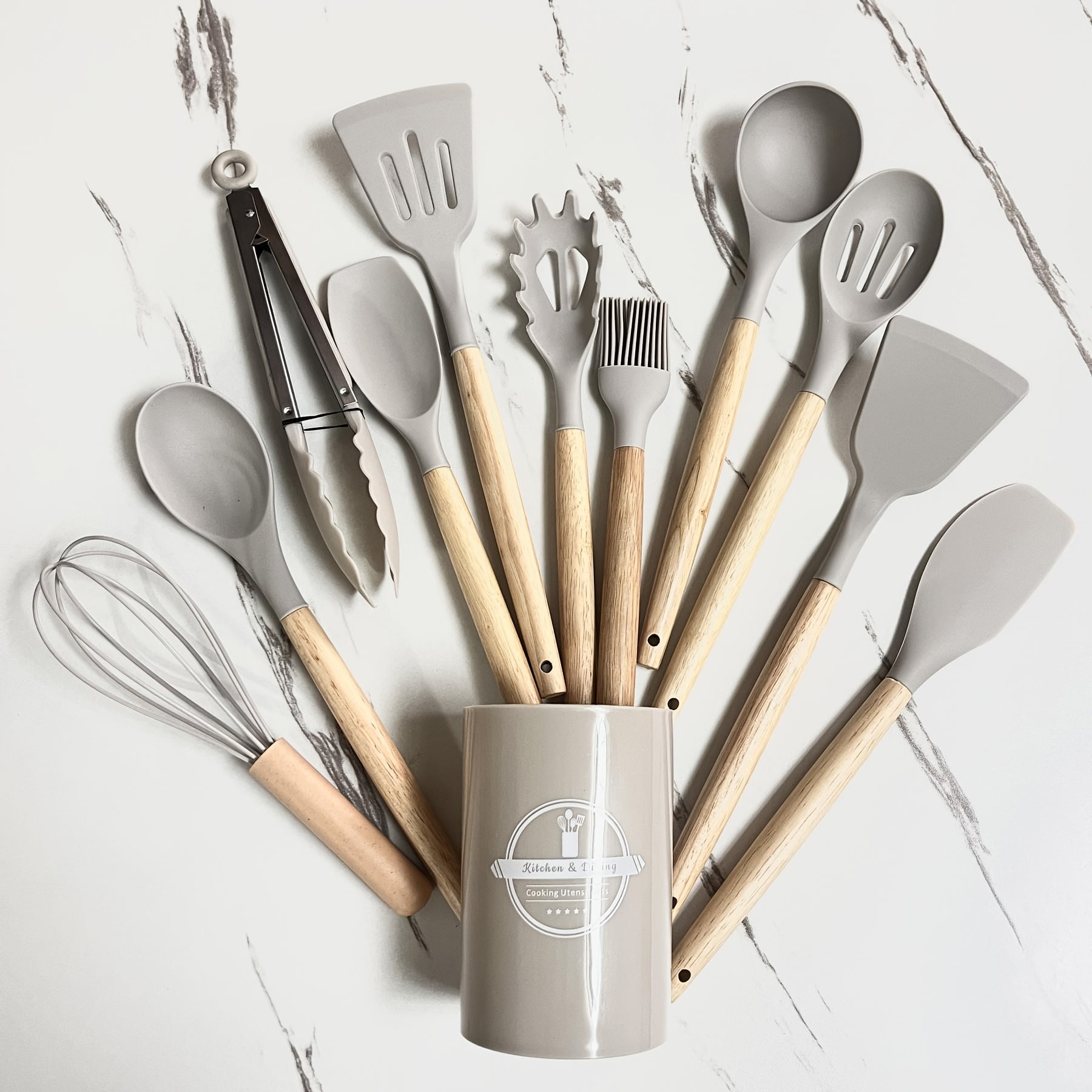 12pcs/set, Silicone Utensil Set, Kitchen Utensil Set, Safety Cooking ...