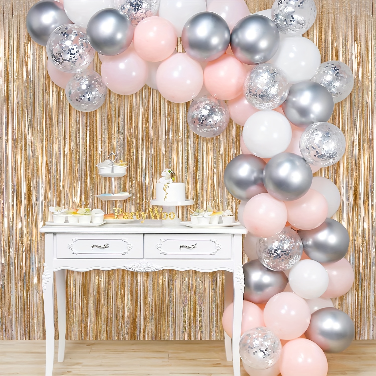 12pcs set of laser-style champagne Golden tassel streamers - for party ...